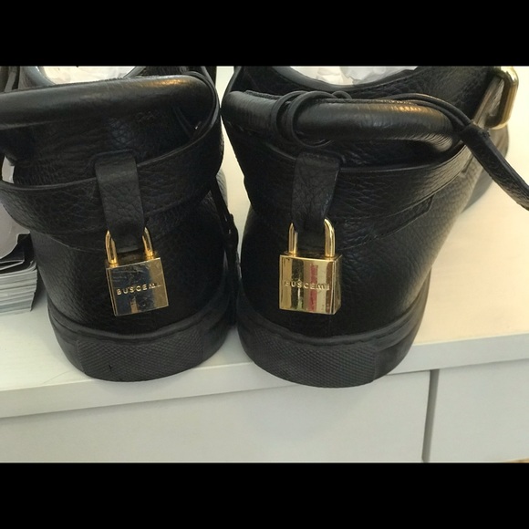 Buscemi | Shoes | Buscemi Black 0mm Gold Pad Lock Mid Top | Poshmark